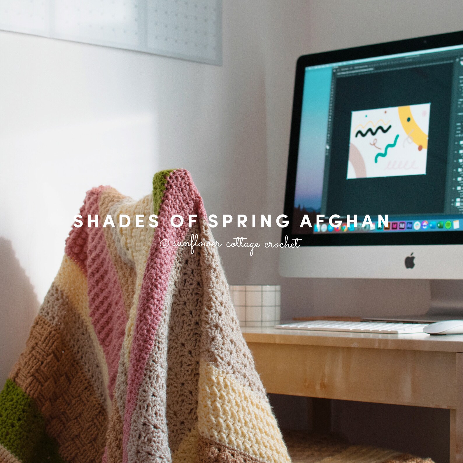 Shades of Spring Afghan | Crochet Textured Afghan Throw Blanket Pattern ...