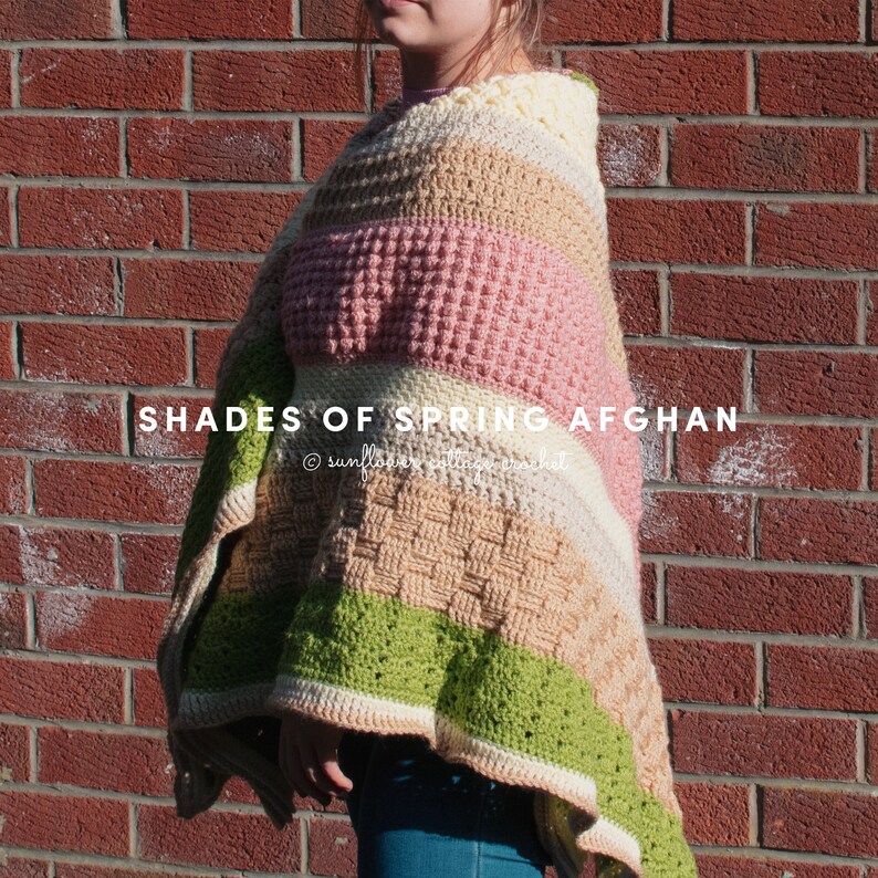 Shades of Spring Afghan Crochet Textured Afghan Throw - Etsy
