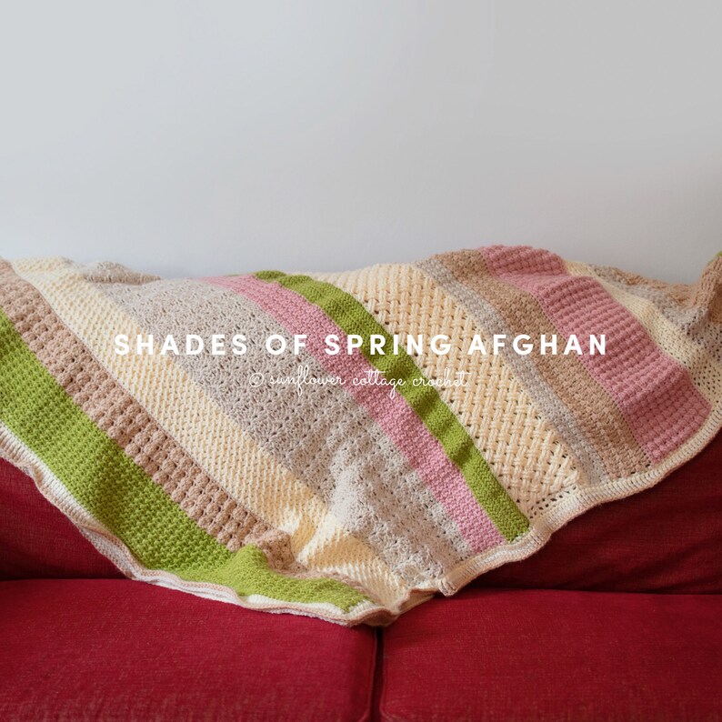 Shades of Spring Afghan Crochet Textured Afghan Throw - Etsy