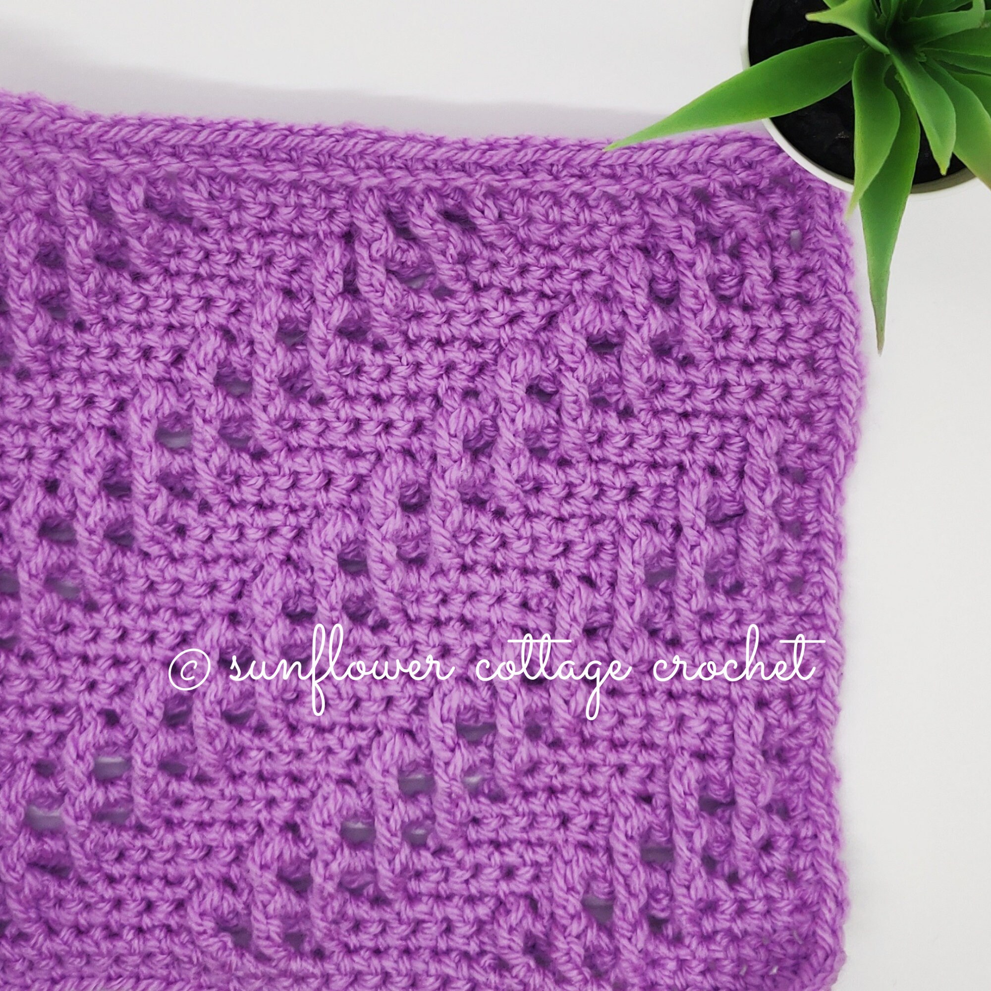 Raised Diagonal Square Crochet Square Pattern - Etsy