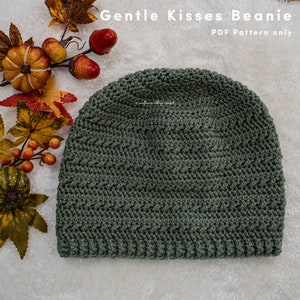 Gentle Kisses Beanie Unisex, Intermediate Crochet PDF PATTERN in 8 ...