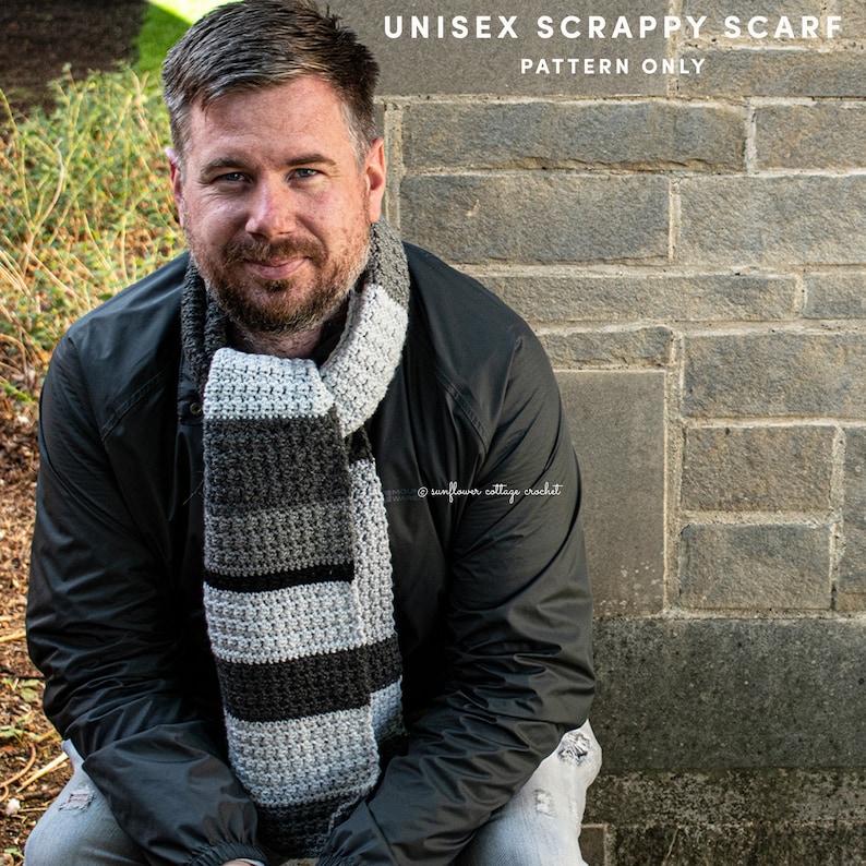 Unisex Scrappy Scarf, Easy Crochet Scarf Pattern, PDF Pattern Only - Etsy