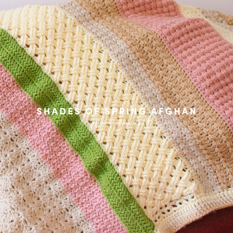 Shades of Spring Afghan Crochet Textured Afghan Throw - Etsy