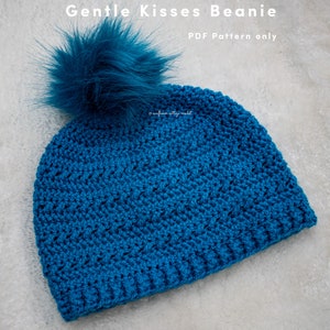 Gentle Kisses Beanie Unisex, Intermediate Crochet PDF PATTERN in 8 ...