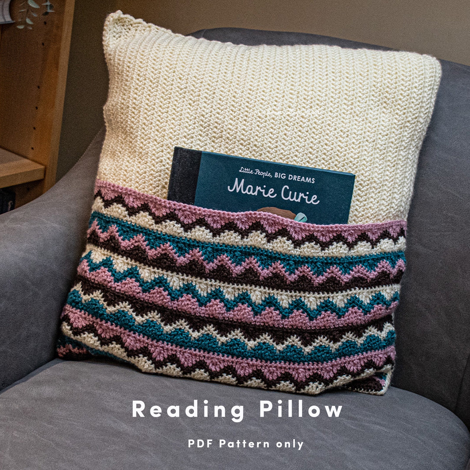 Reading Pillow Crochet Pattern, Pocket Pillow PDF Pattern Only - Etsy