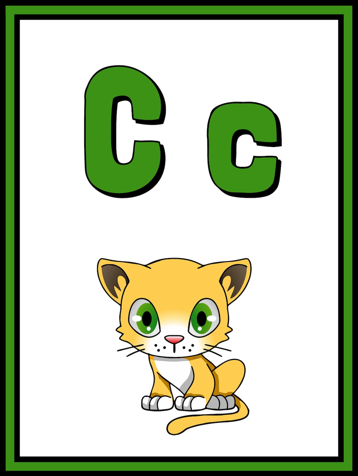 A4 Printable Alphabet Flashcards or Room Decor - Letter and Image - Etsy