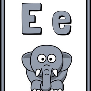 A4 Printable Alphabet Flashcards or Room Decor - Letter and Image - Etsy