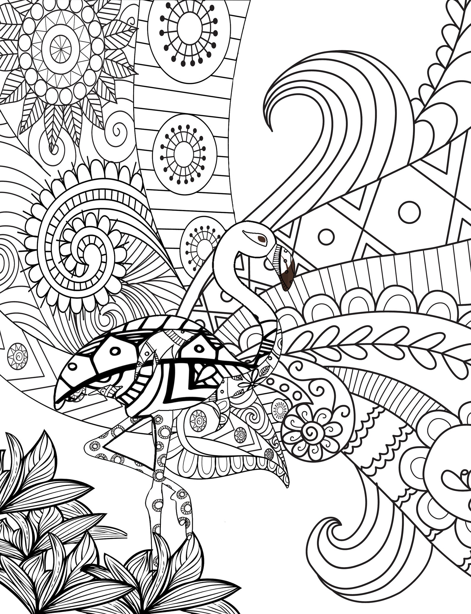24 Fauna and Flora Printable Adult Coloring Pages - Etsy