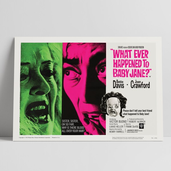 What Ever Happened to Baby Jane Movie Poster - Etsy