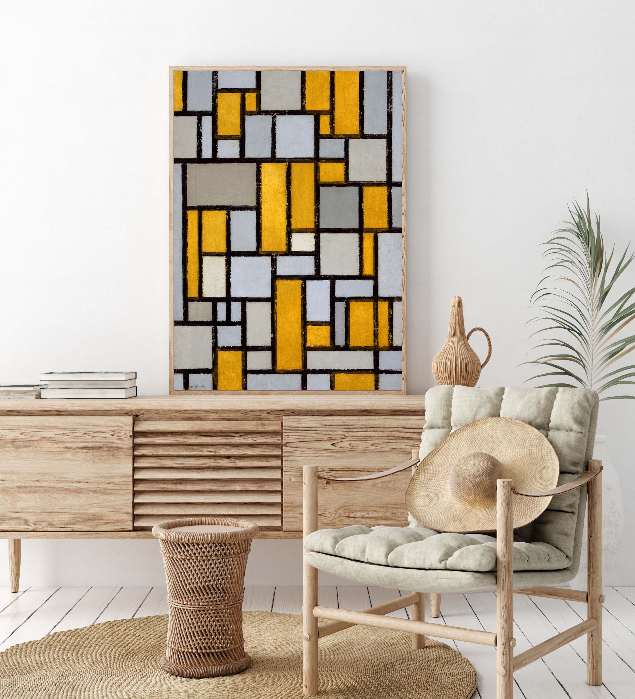 Piet Mondrian - Composition With Grid No 1, Downloadable Poster, Poster ...