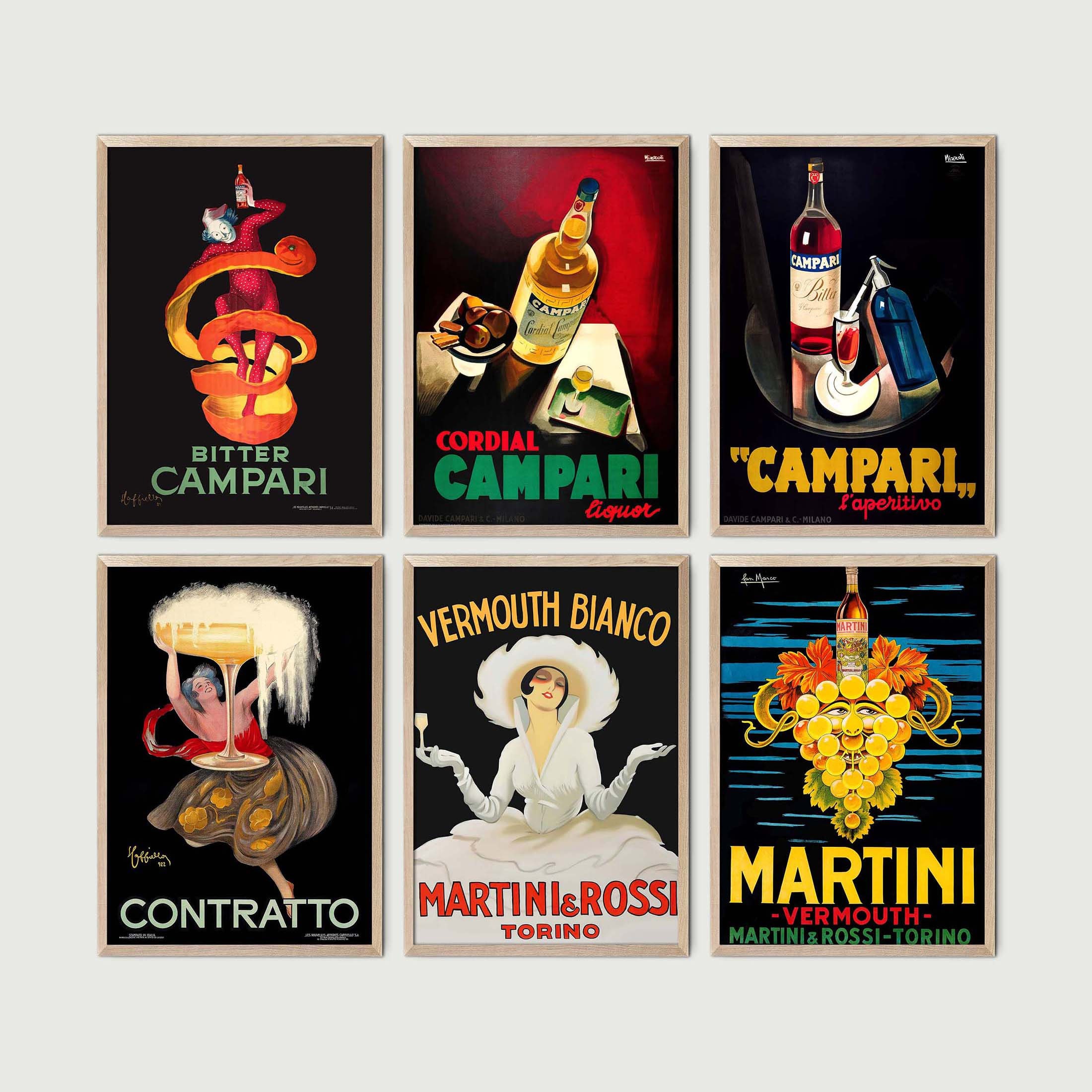 Set of 6 Posters Alcohol Kitchen Posters, Vintage Beverage Advertising ...