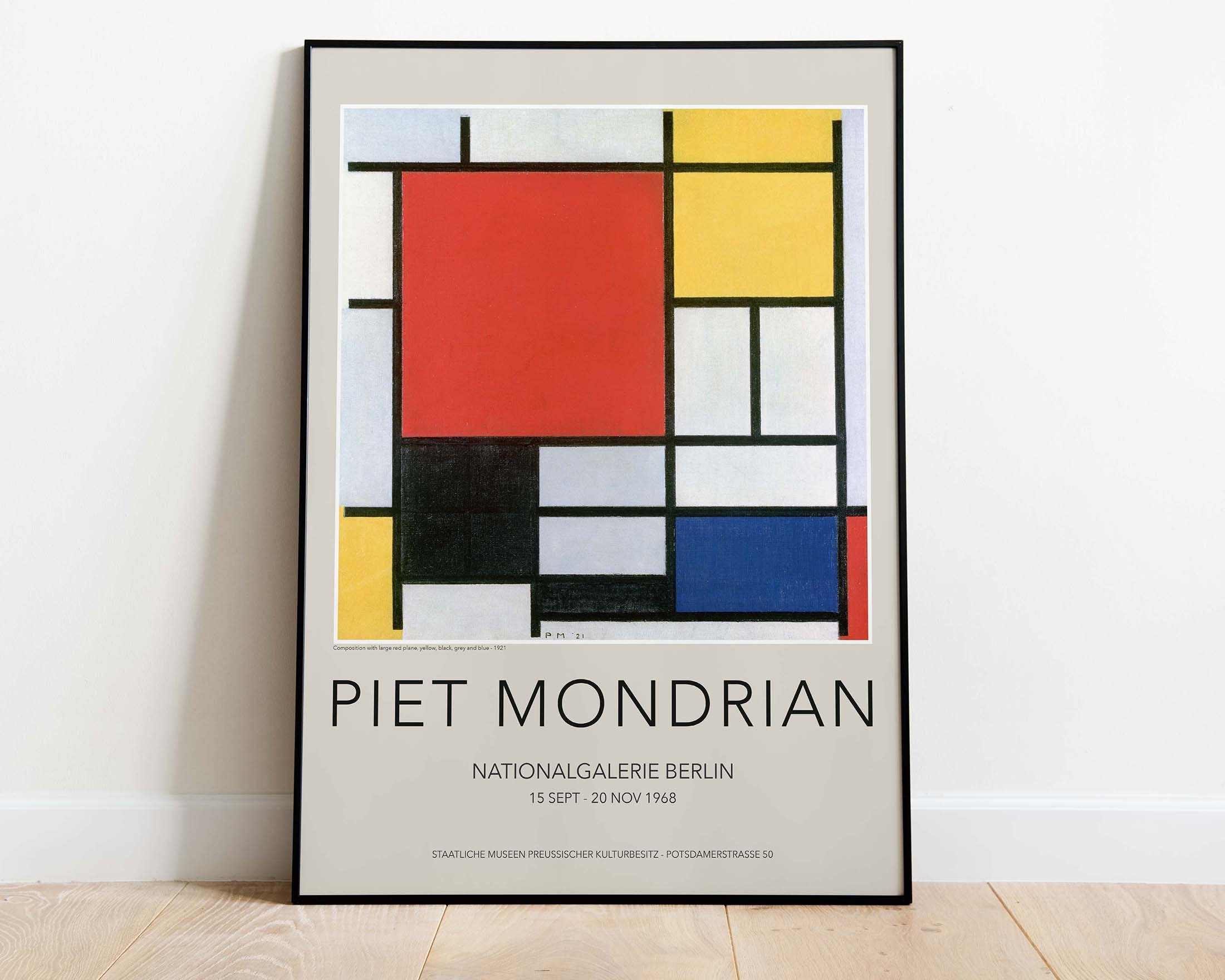 Piet Mondrian Exhibition Poster, Composition With Large Red Plane ...
