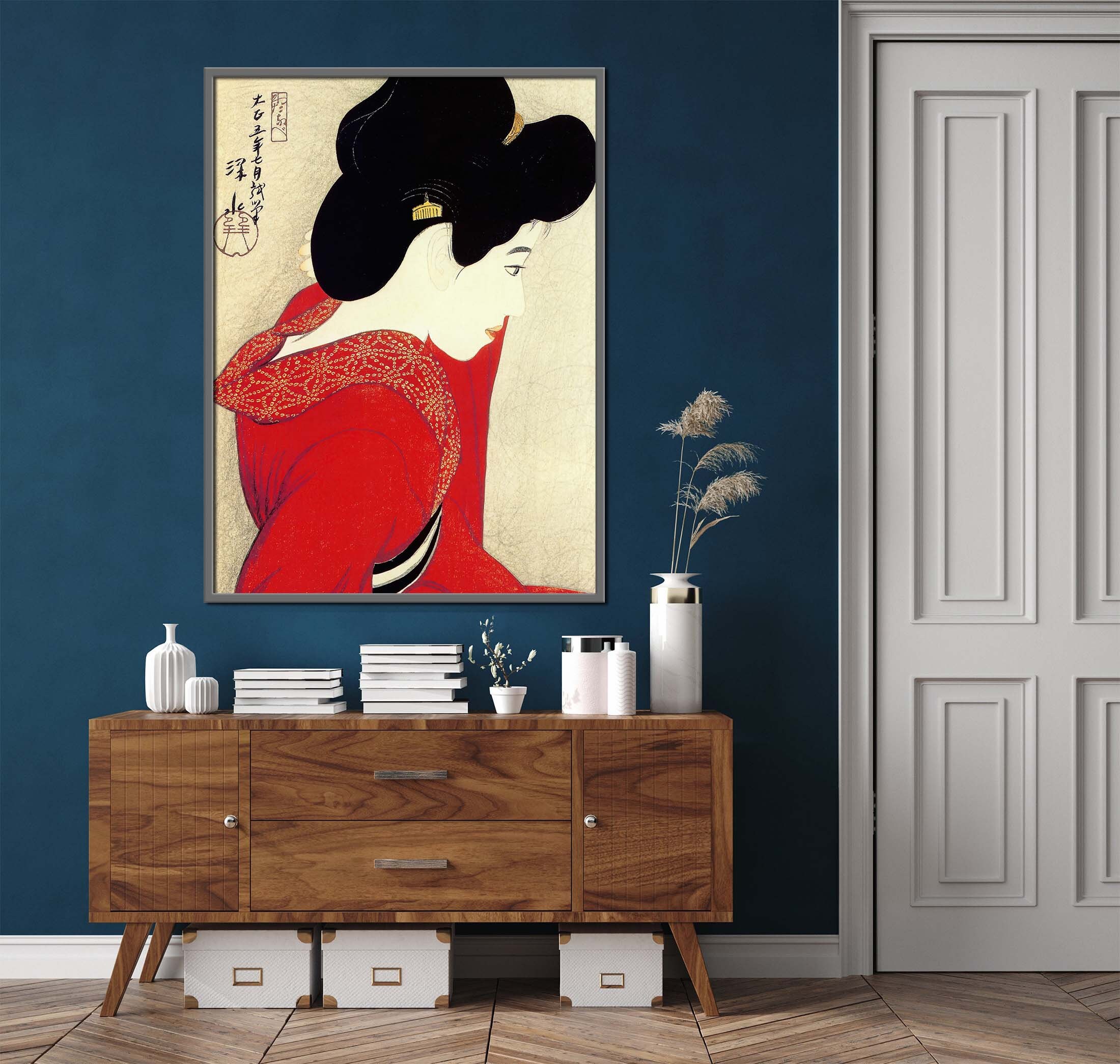 Vintage Japanese Poster, Ito Shinsui - Before the Mirror, Woodblock ...