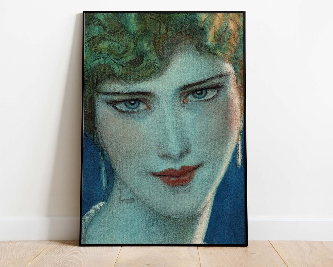 Wladyslaw Theodore Benda - Face of Blonde Girl With Earrings, Printable ...