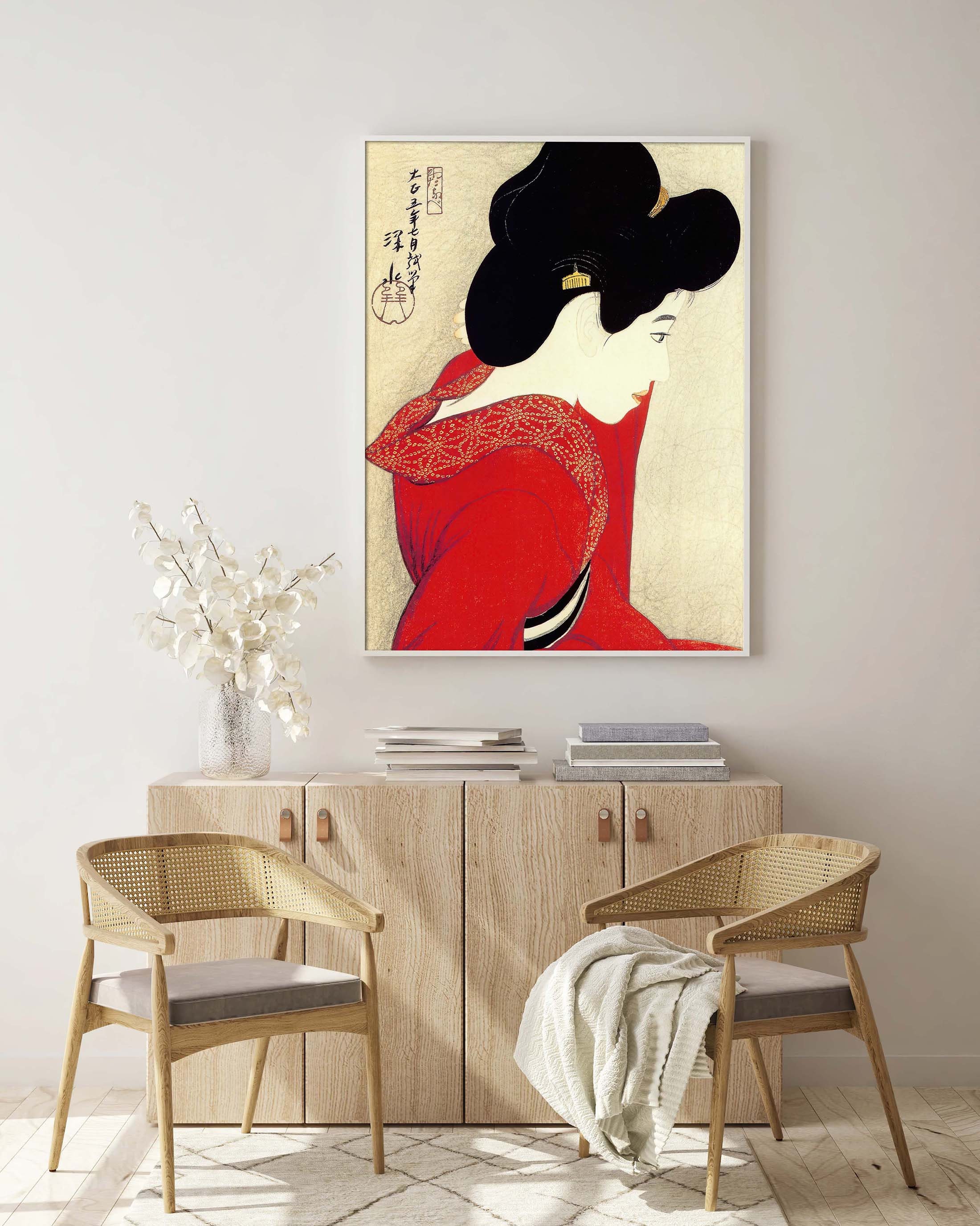 Vintage Japanese Poster, Ito Shinsui - Before the Mirror, Woodblock ...