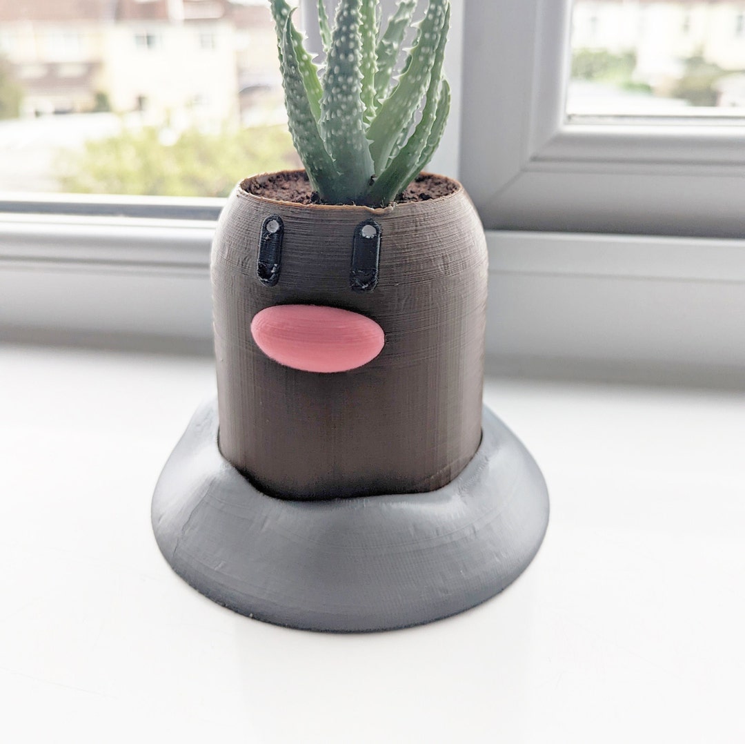 Pokemon Inspired 3D Printed Planter, Diglett Full Colour Planter Pot ...