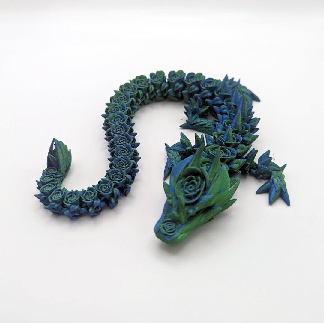 Myth Inspired 3D Printed Cinderwing Articulated Rose Dragon, Fidget Toy ...