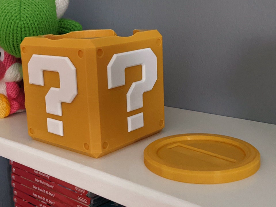 Mario Inspired 3D Printed Mushroom Kingdom Question Block Coin - Etsy UK