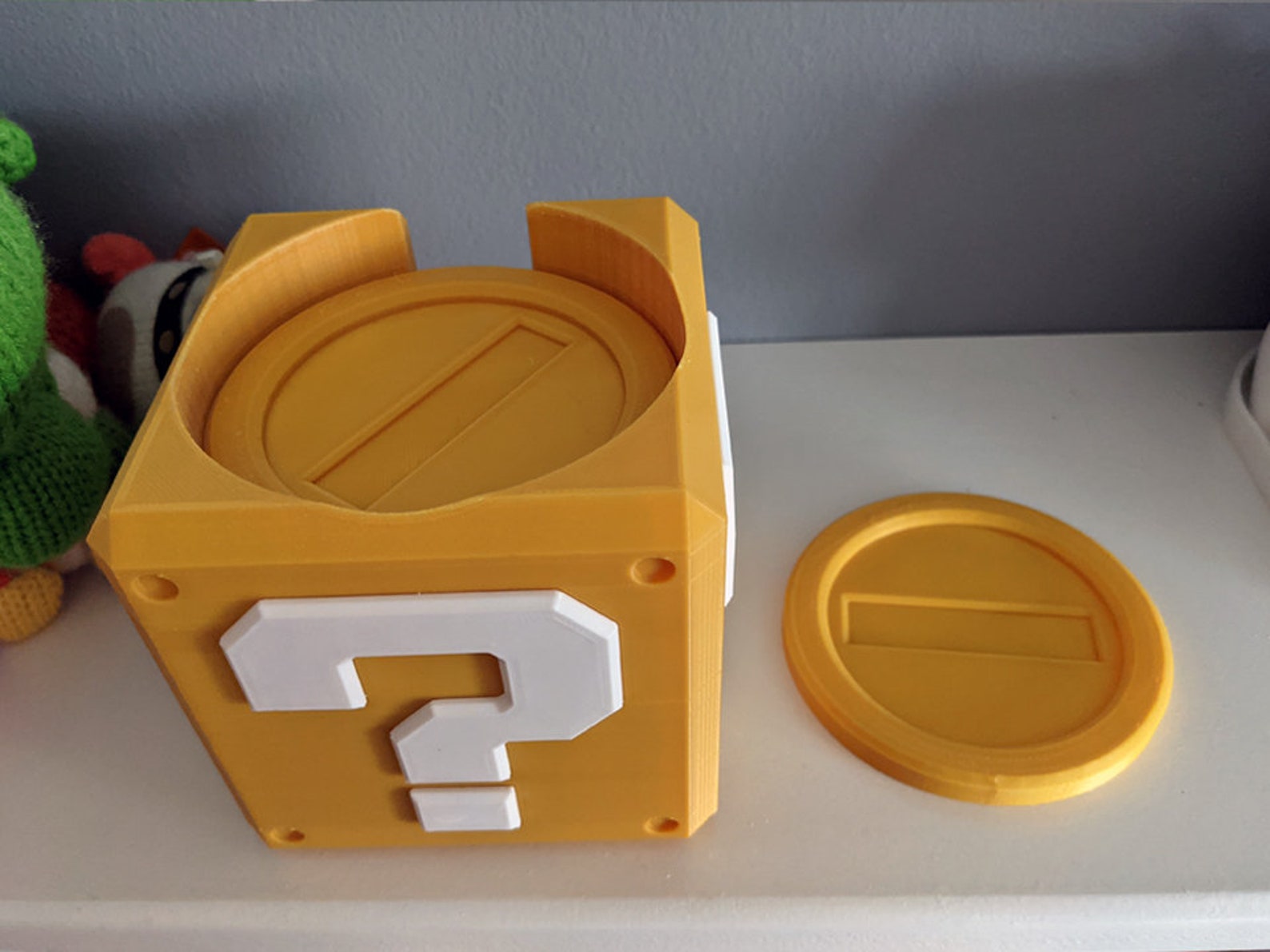 Mario Inspired 3D Printed Mushroom Kingdom Question Block Coin - Etsy