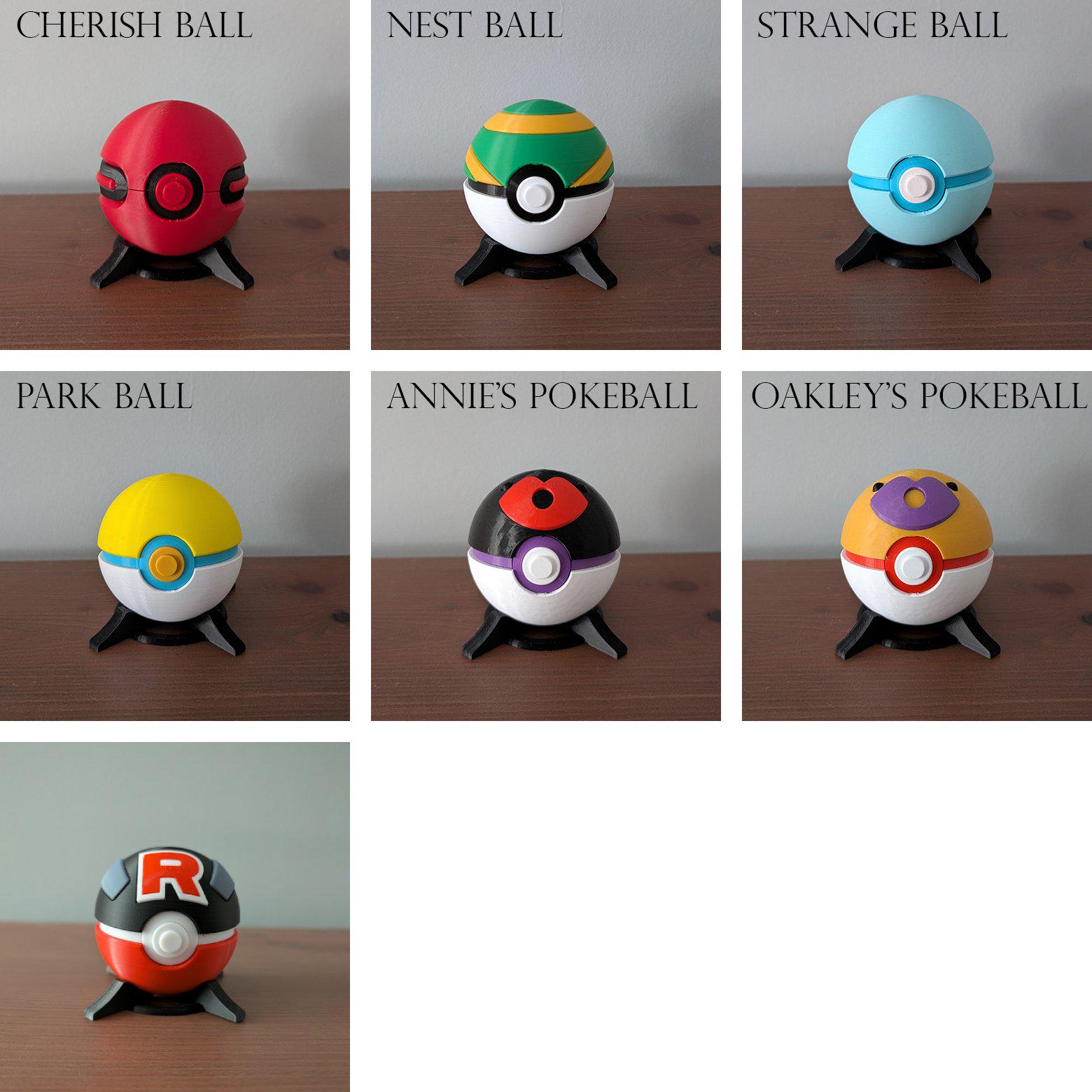 3D Printed Pokeball Collection Customs, Great for Cosplay, Display ...