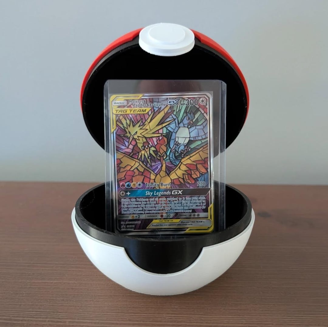 3D Printed Pokemon Inspired Trading Card Display Pokeball Holders for ...