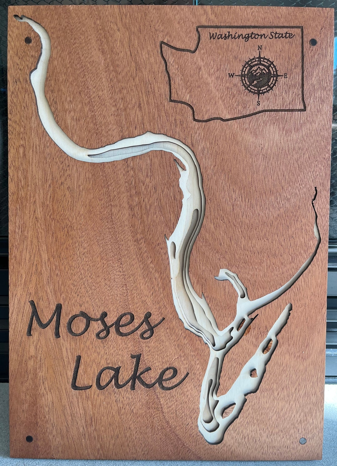 Moses Lake WA 3d Depth Map - Etsy