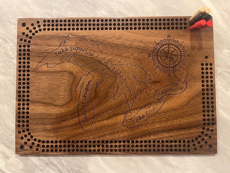 Great Lakes Cribbage Board - Etsy Canada