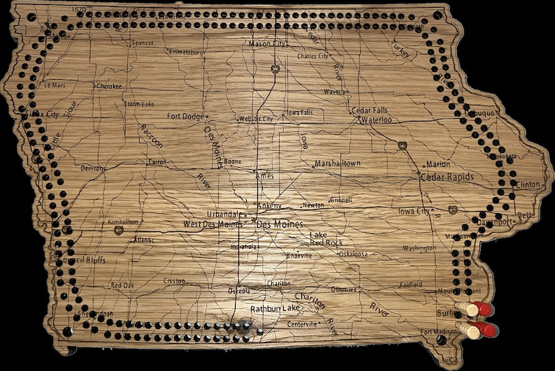 IA Road Map Cribbage Board - Etsy