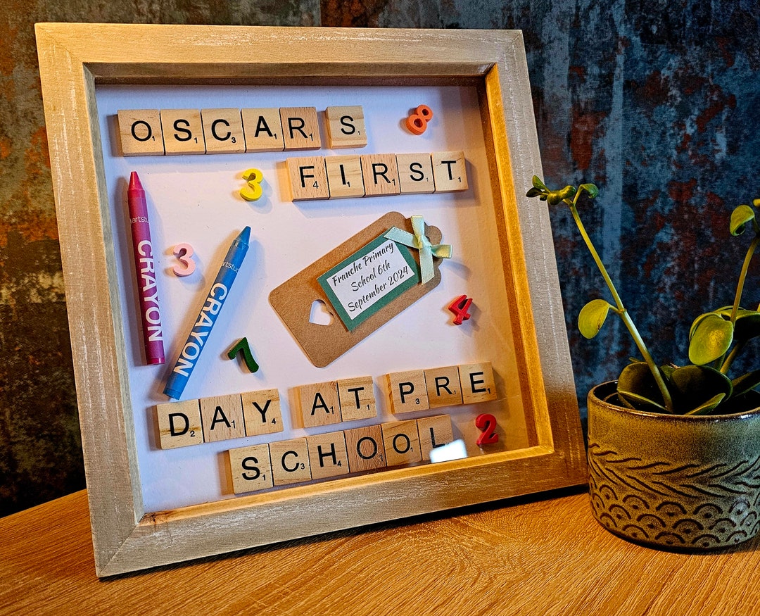 Personalized Scrabble First Day of School Frame: Nursery Gift - Etsy