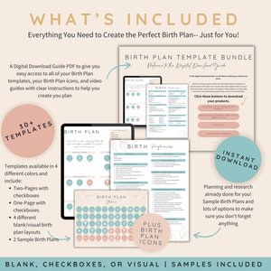 Birth Plan Editable Bundle, Labor and Delivery Plan, Printable Birthing ...