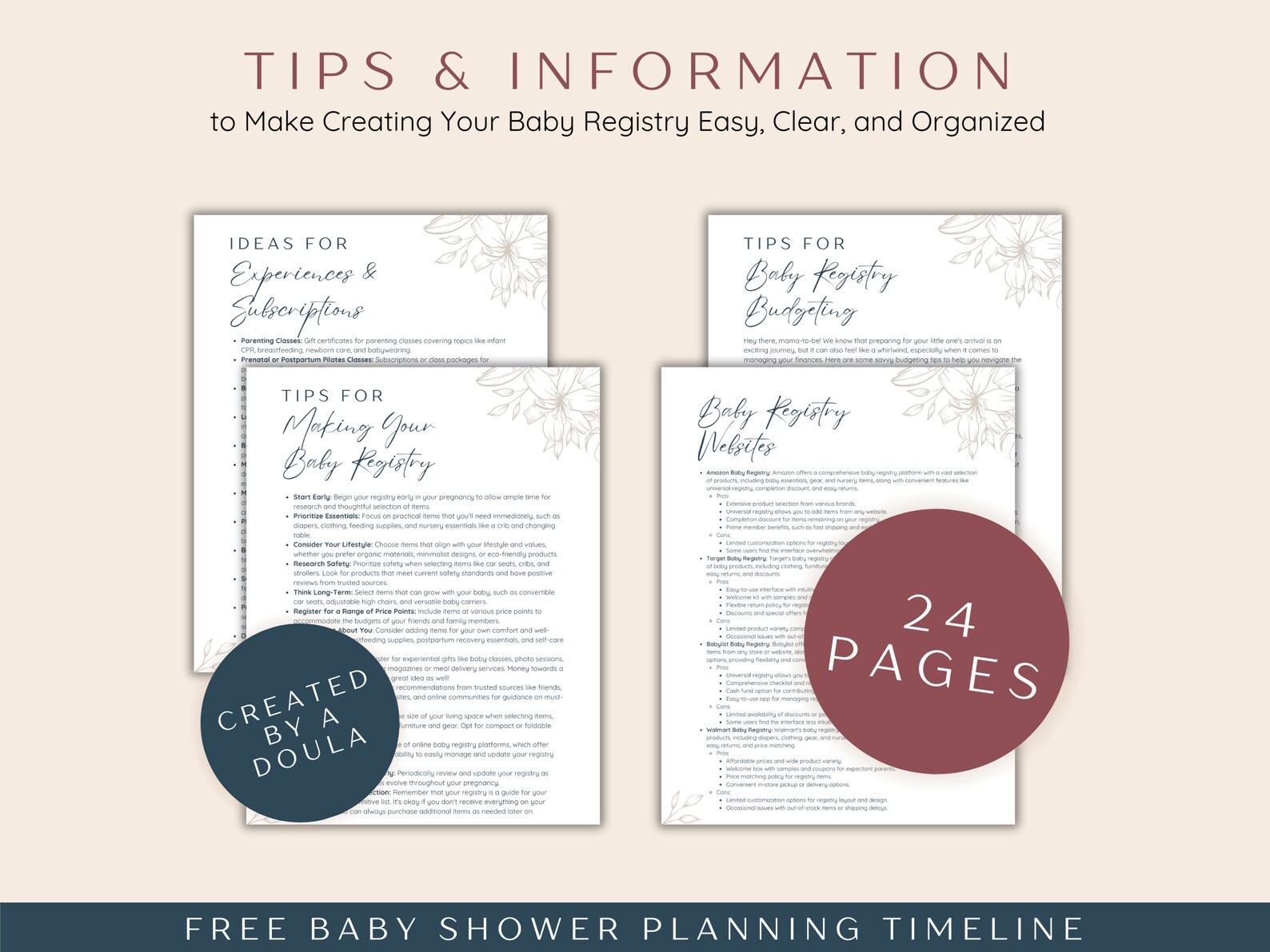 Baby Registry Checklist Printable, New Baby Essentials List Edit in ...
