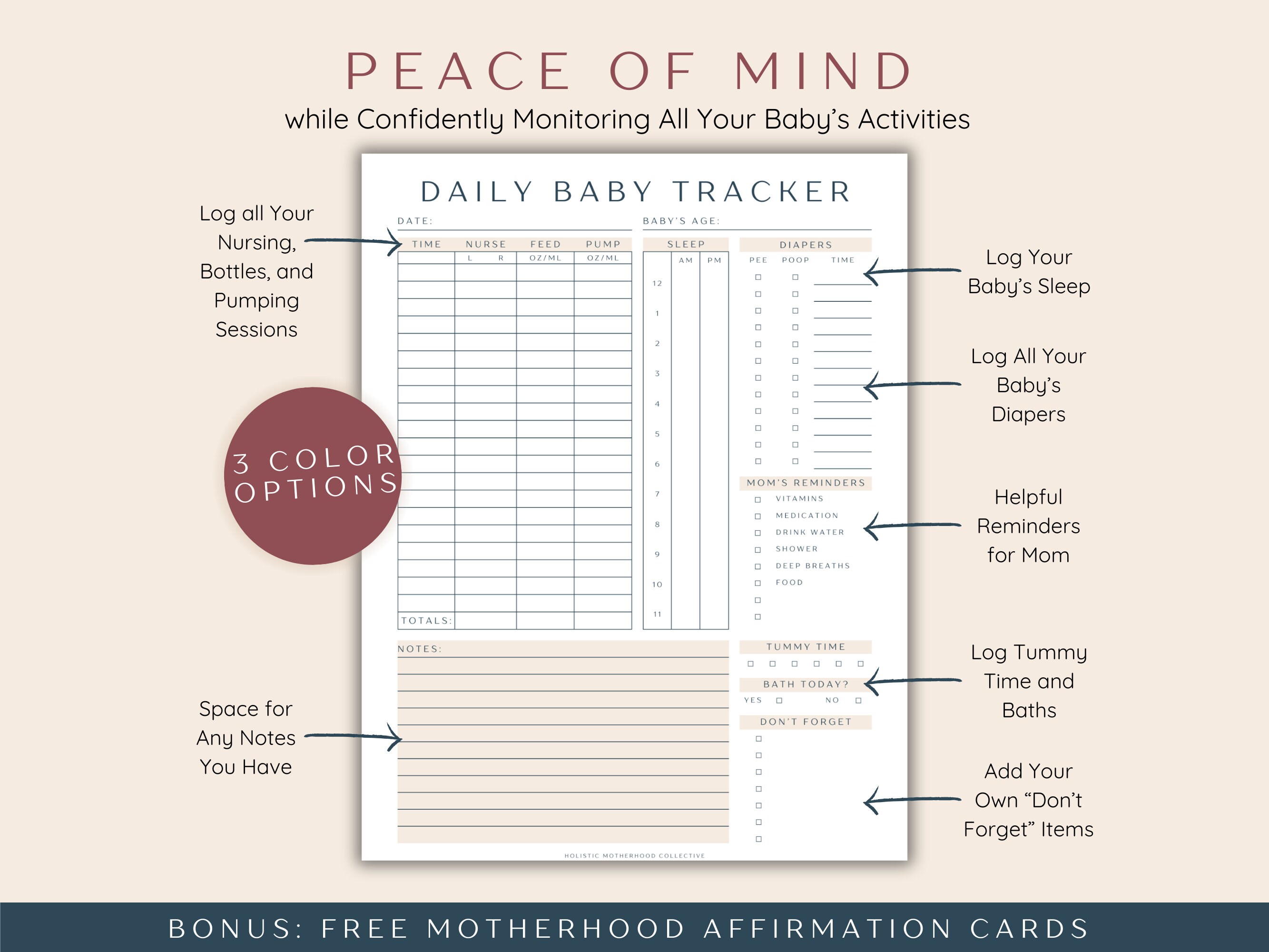 Baby Tracking Log Printable, Daily Newborn Routine Tracker, DIY Infant ...