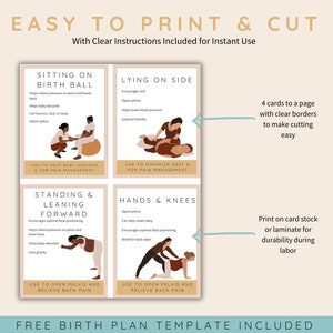 Labor Position Flashcards Bundle, Printable Birth Position Cards, Labor ...