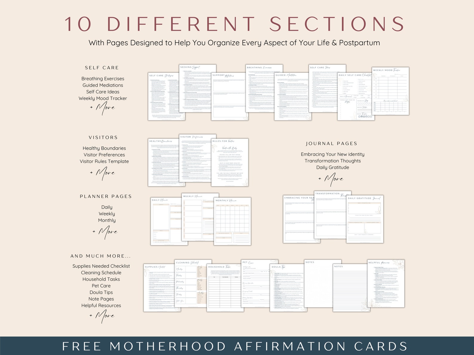 Printable Postpartum Plan Workbook, Postpartum Planner and Worksheets ...