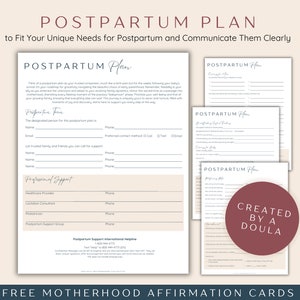 Printable Postpartum Plan Workbook, Postpartum Planner and Worksheets ...