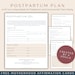 Printable Postpartum Plan Workbook, Postpartum Planner and Worksheets ...