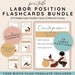 Labor Position Flashcards Bundle, Printable Birth Position Cards, Labor ...