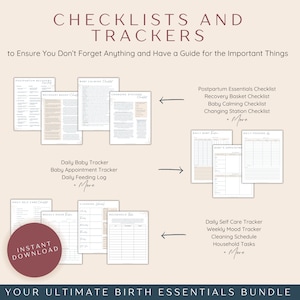 Birth Plan Template and Postpartum Planner Printable Bundle, Birth ...