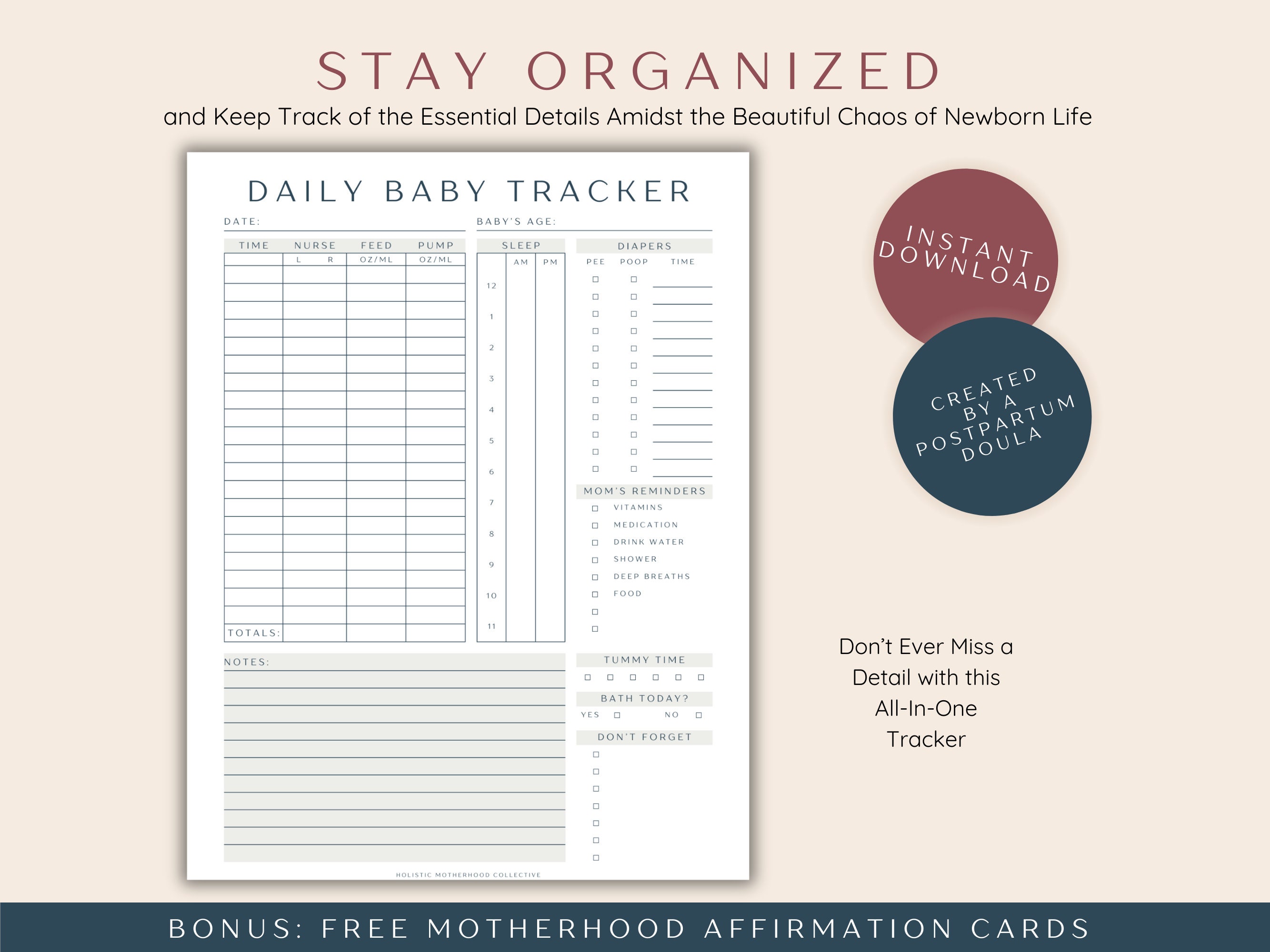 Baby Tracking Log Printable, Daily Newborn Routine Tracker, DIY Infant ...