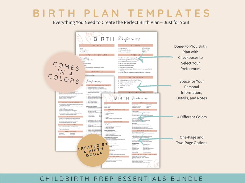 Birth Plan + Labor Position Flashcards Bundle, Printable Birth Position ...