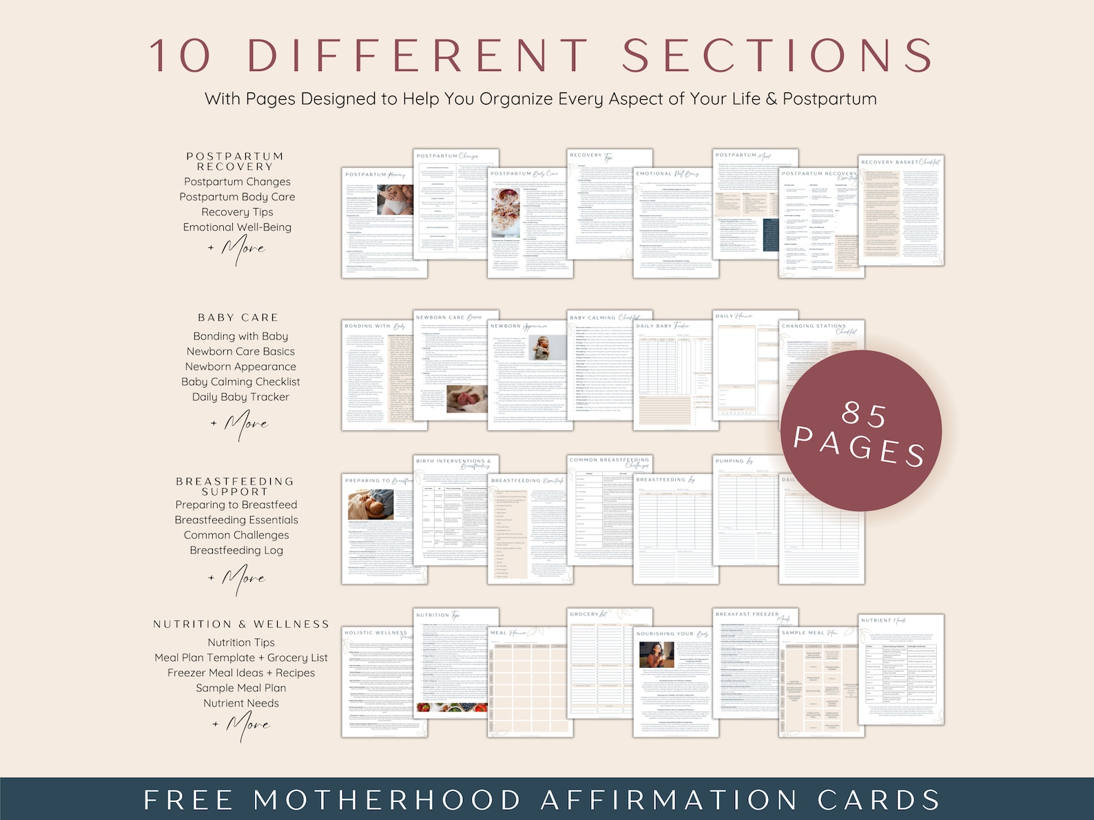 Printable Postpartum Plan Workbook, Postpartum Planner and Worksheets ...