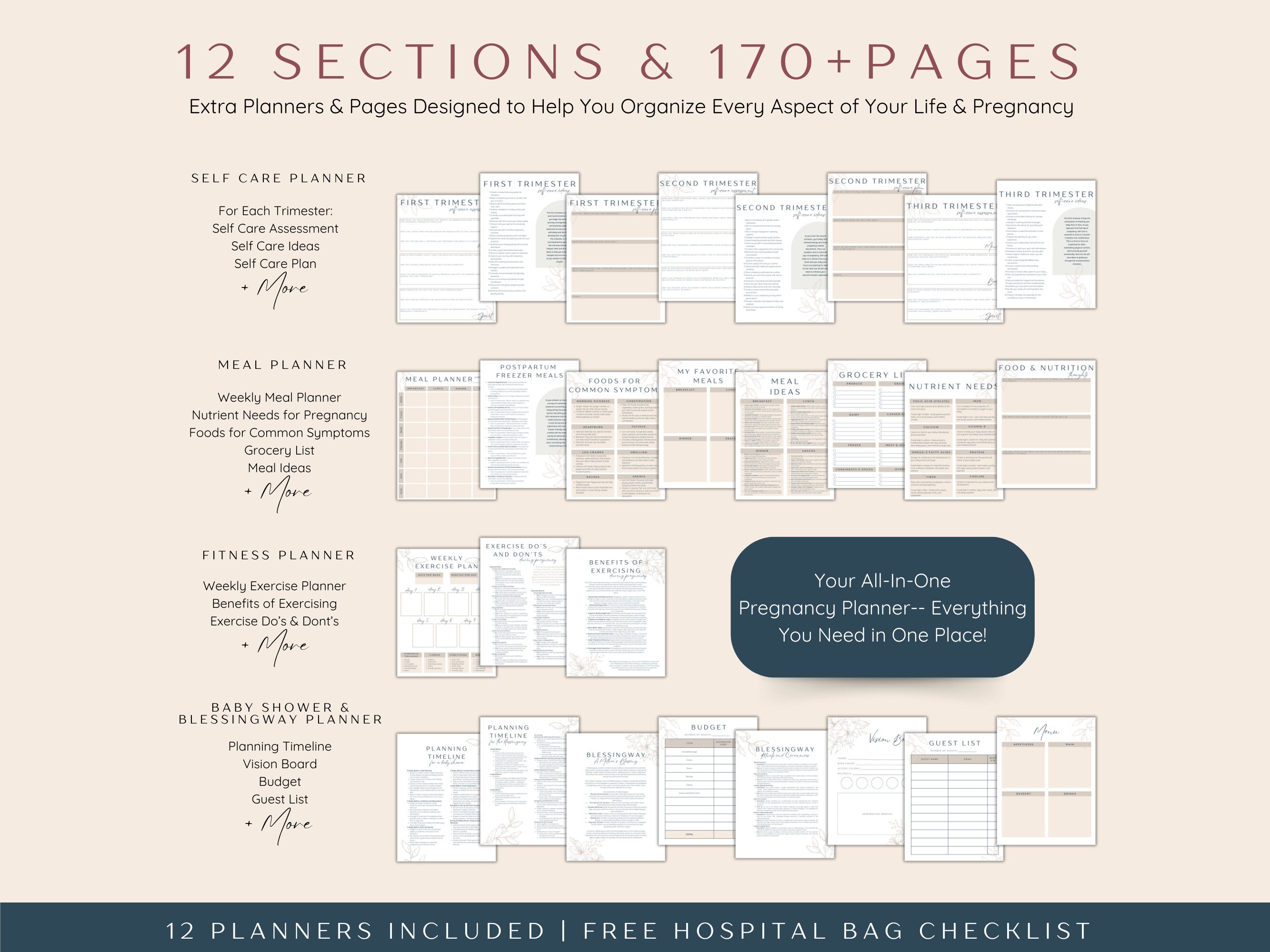 Printable Pregnancy Planner Bundle, Pregnancy Planner First Time Mom ...
