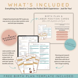 Labor Position Flashcards Bundle, Printable Birth Position Cards, Labor ...