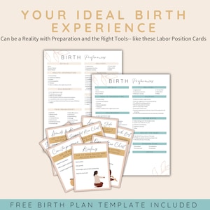 Labor Position Flashcards Bundle, Printable Birth Position Cards, Labor ...