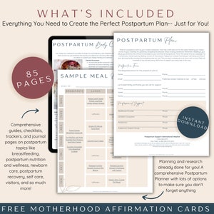 Printable Postpartum Plan Workbook, Postpartum Planner and Worksheets ...