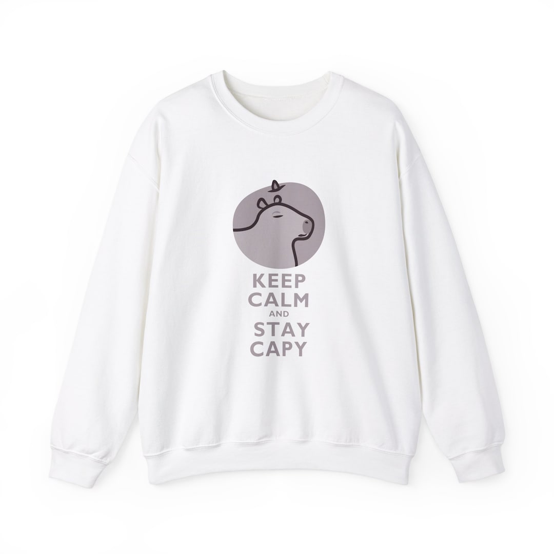 Keep Calm Stay Happy Capybara Unisex Heavy Blend™ Crewneck Sweatshirt ...