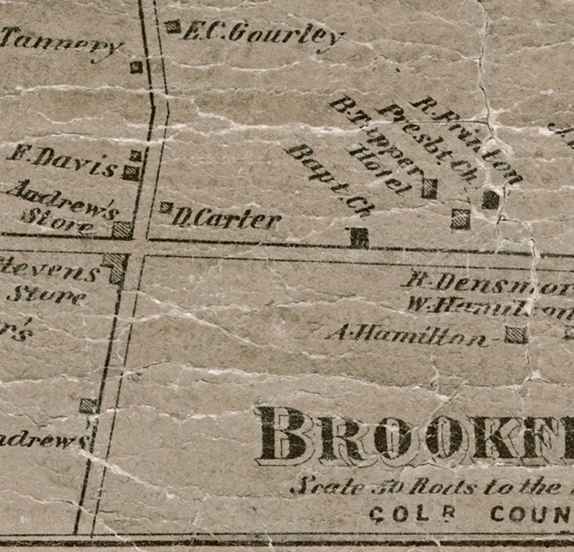 BROOKFIELD Town Map Colchester County Nova Scotia - Etsy
