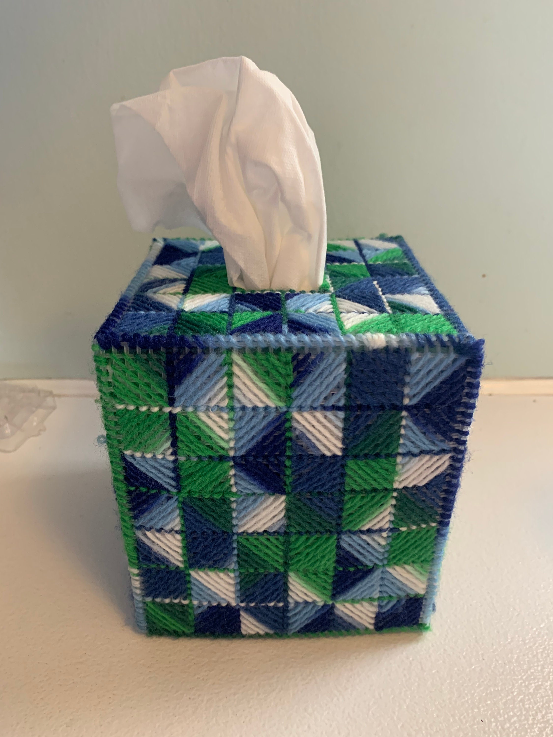 Multi Colored Plastic Canvas Tissue Box - Etsy