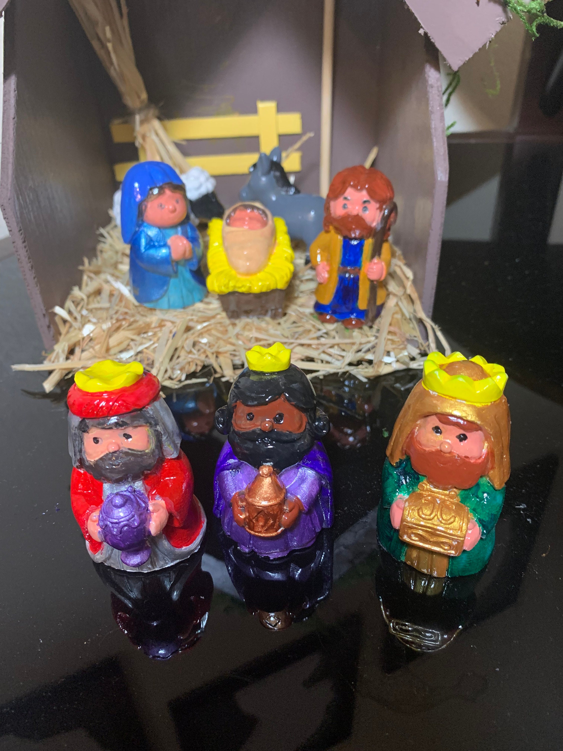 Hand Painted Nativity Set - Etsy