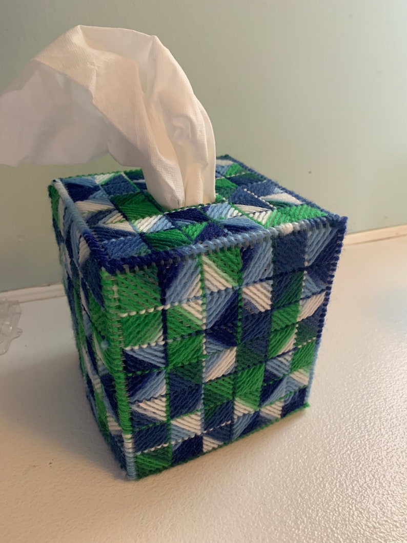 Multi Colored Plastic Canvas Tissue Box - Etsy